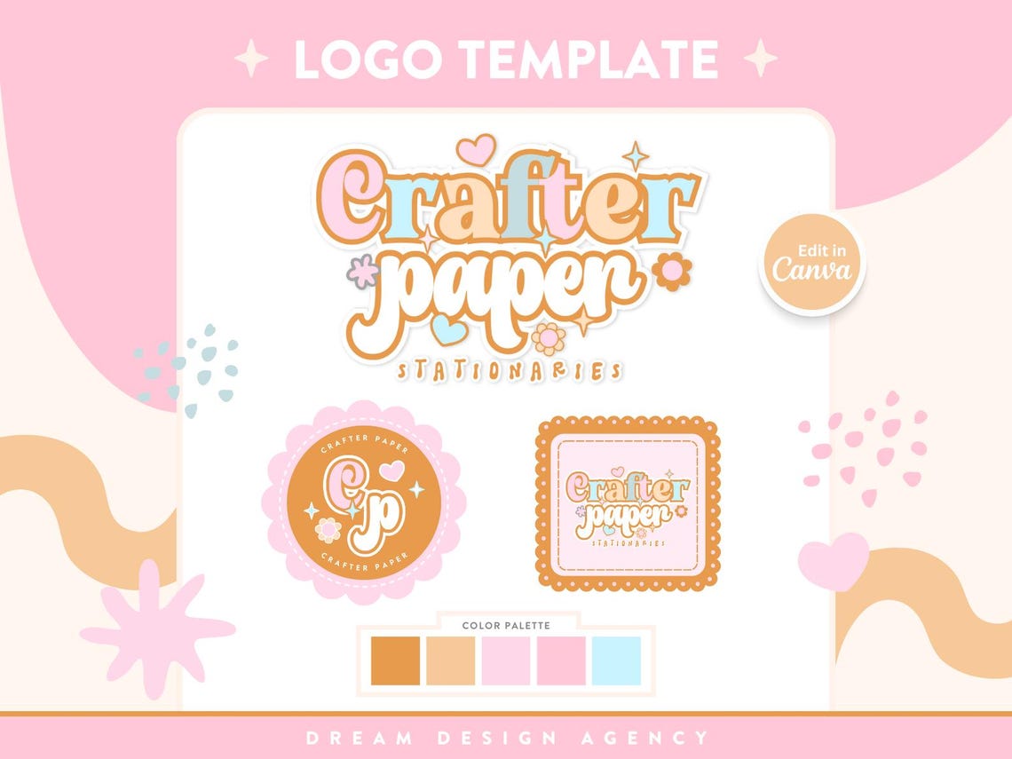 Craft Logo Design Template Canva, Logo for Crafting, Editable Logo ...