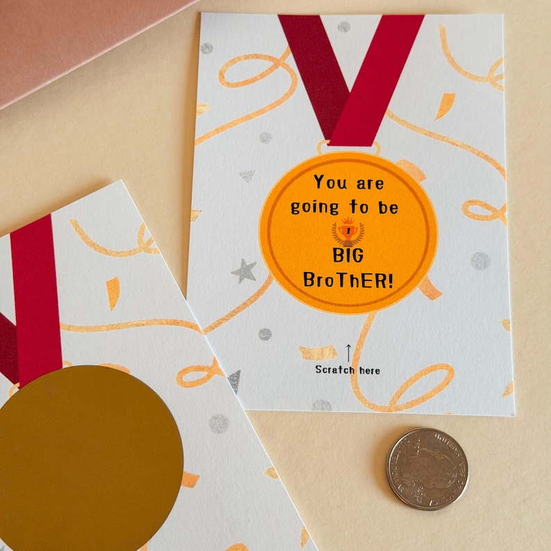 Pregnancy Announcement Scratch Card – Big Brother/sister Reveal - Etsy