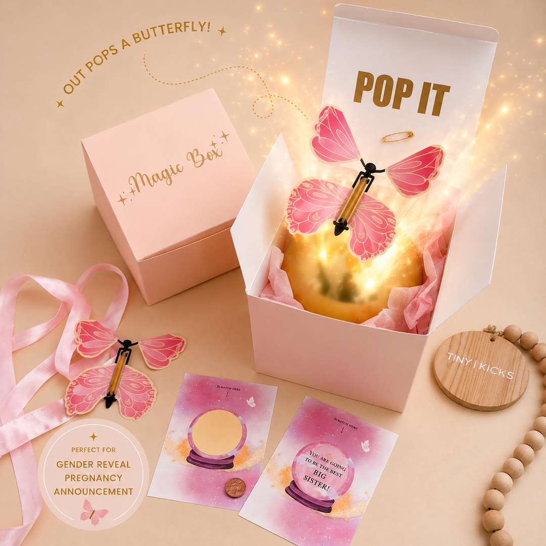 Pregnancy Announcement Box for Big Sister or Brother, Magic Reveal Gift ...