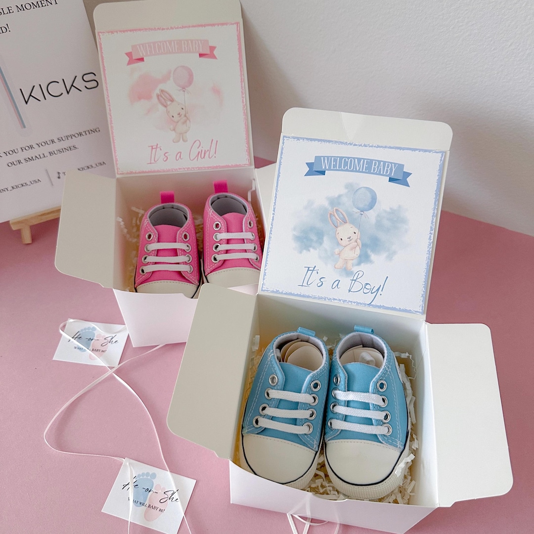 Gender Reveal Baby Shoe Gift Box: "it's a Boy"/"it's a Girl" Keepsake ...