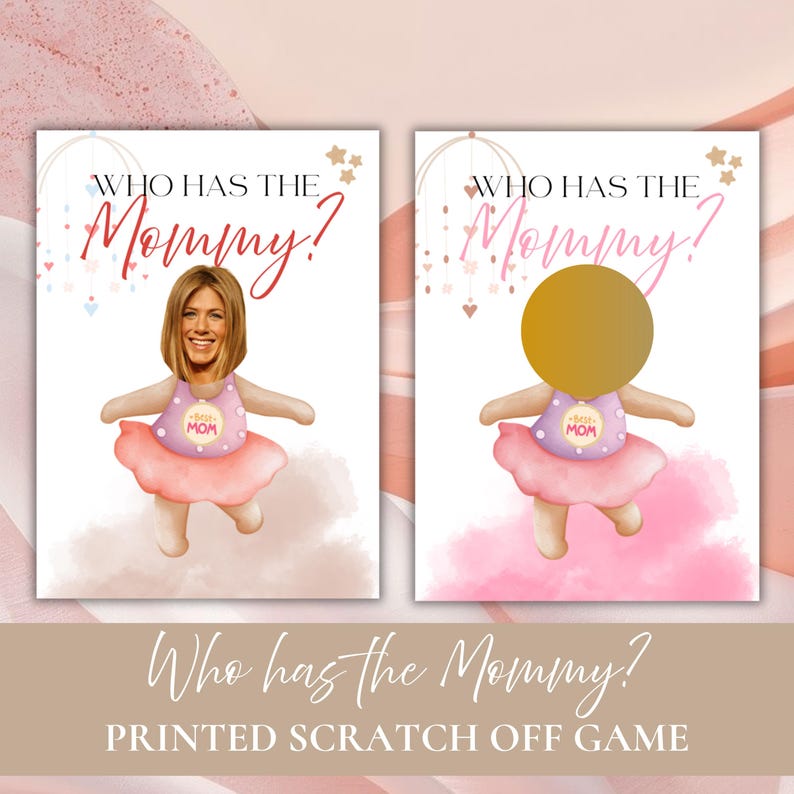 Baby Shower Scratch off Game – Who Has the Dad? Funny Baby Daddy Game ...