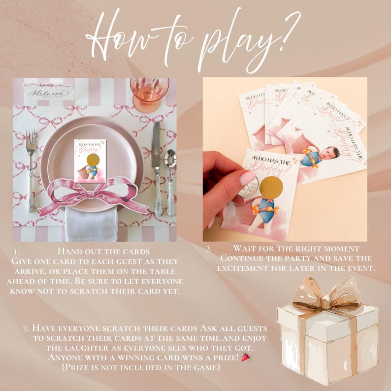 Baby Shower Scratch off Game – Who Has the Dad? Funny Baby Daddy Game ...