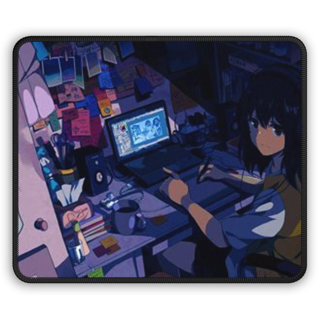 Anime Girl Gaming Mouse Pad - Cozy Desk Accessory for Gamers, Desk ...