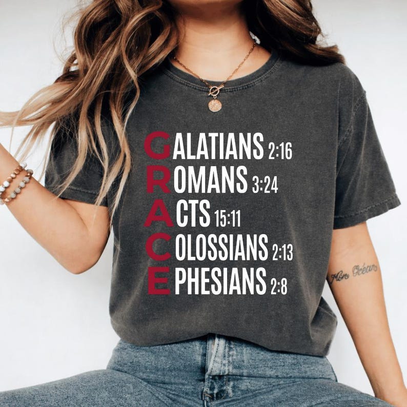 Grace Acrostic Christian Shirt, Bible Verse T-shirt, Faith Scripture ...