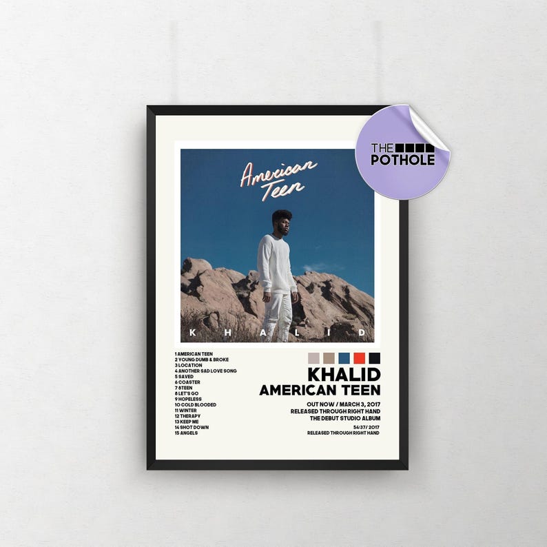 Khalid Poster / American Teen / Album Cover Poster Poster Print Wall ...