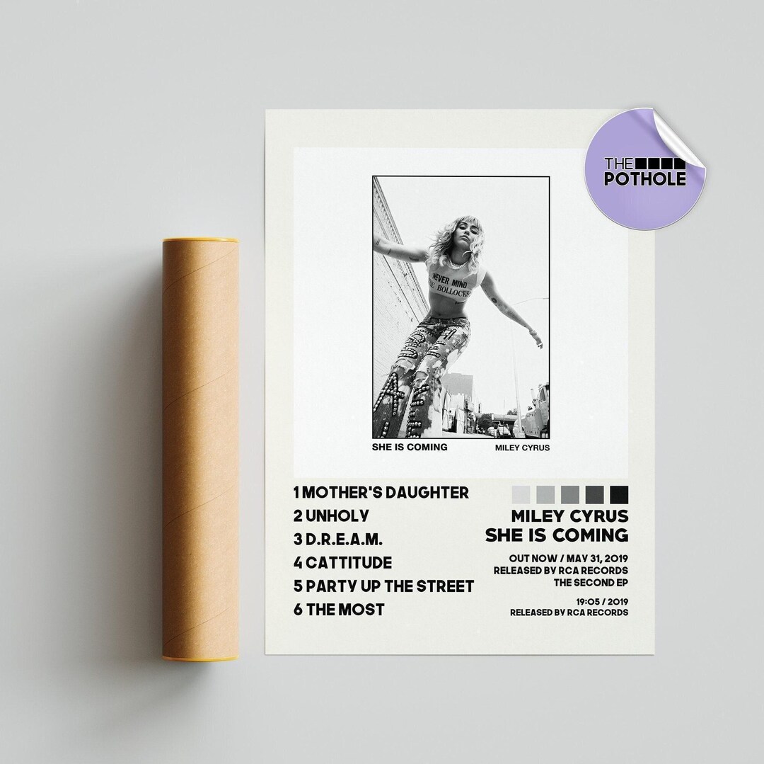 Miley Cyrus Posters / She is Coming Poster, Album Cover Poster, Print ...