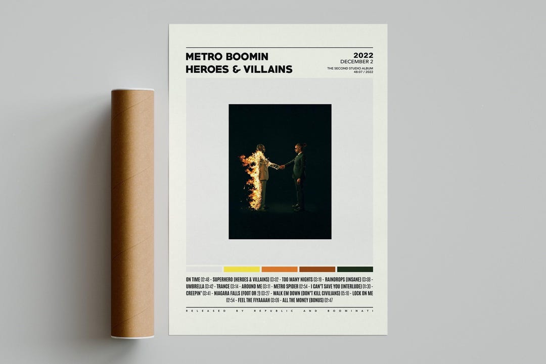 Metro Boomin Poster / Heroes & Villains Poster / Album Cover Poster ...