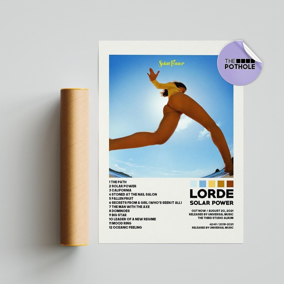 Lorde Posters / Solar Power Poster / Lorde Solar Power / Album Cover Poster / Poster Print Wall ...