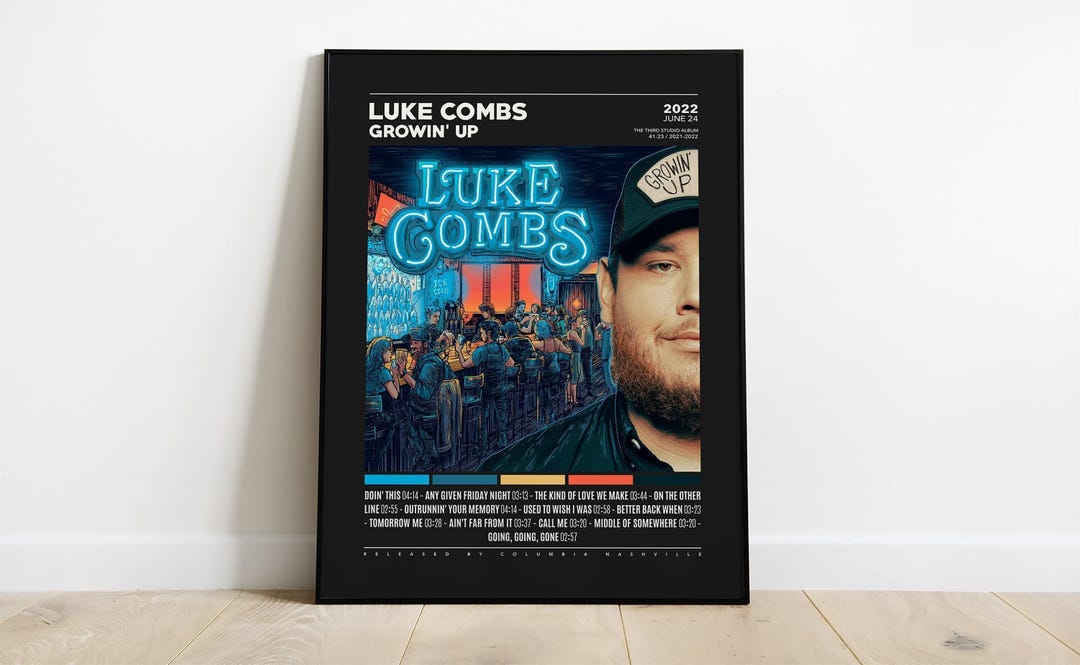 Luke Combs Poster / Growin' up Poster / Album Cover Poster / Print Wall ...