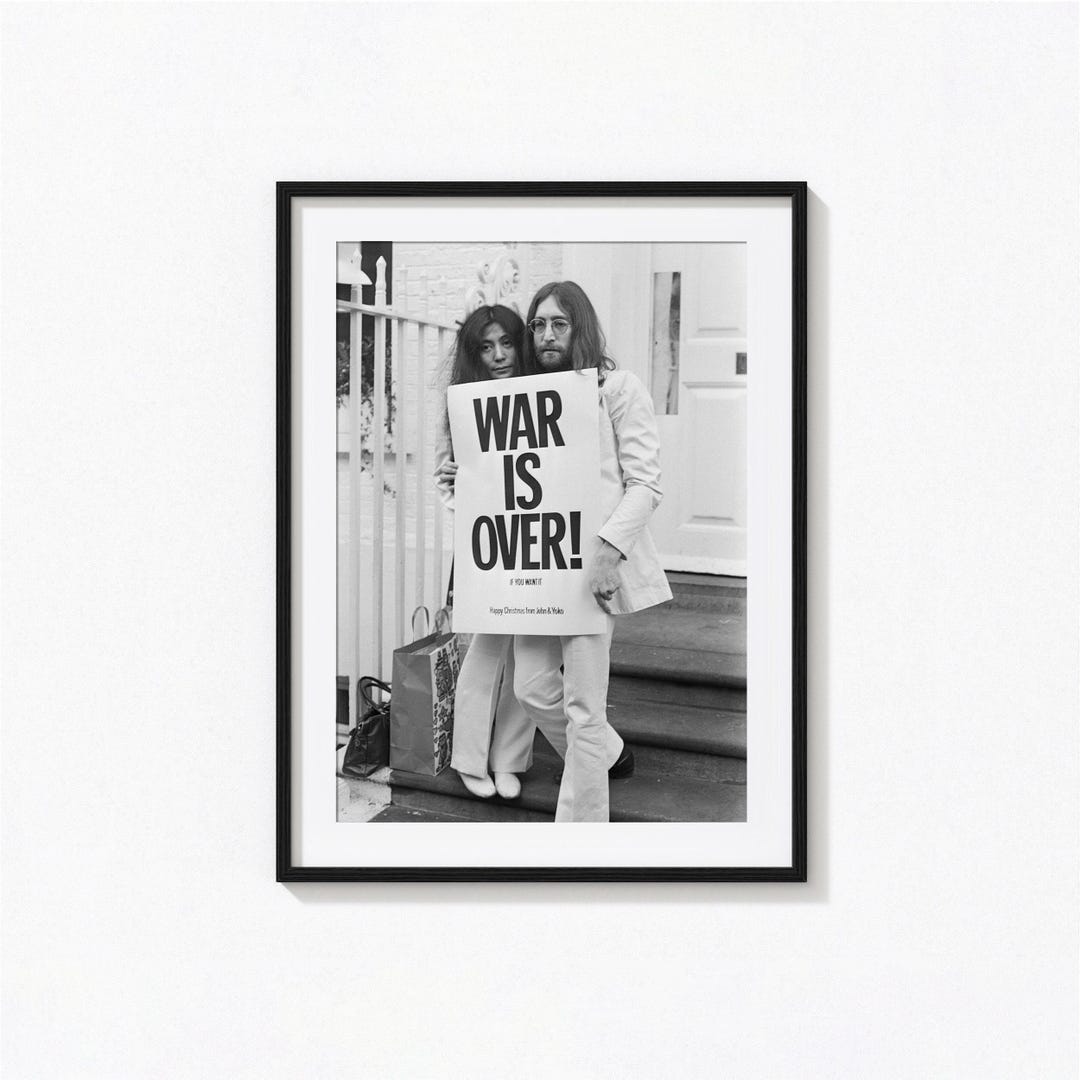John Lennon & Yoko Ono Posters / John Lennon Black and White Wall Art ...