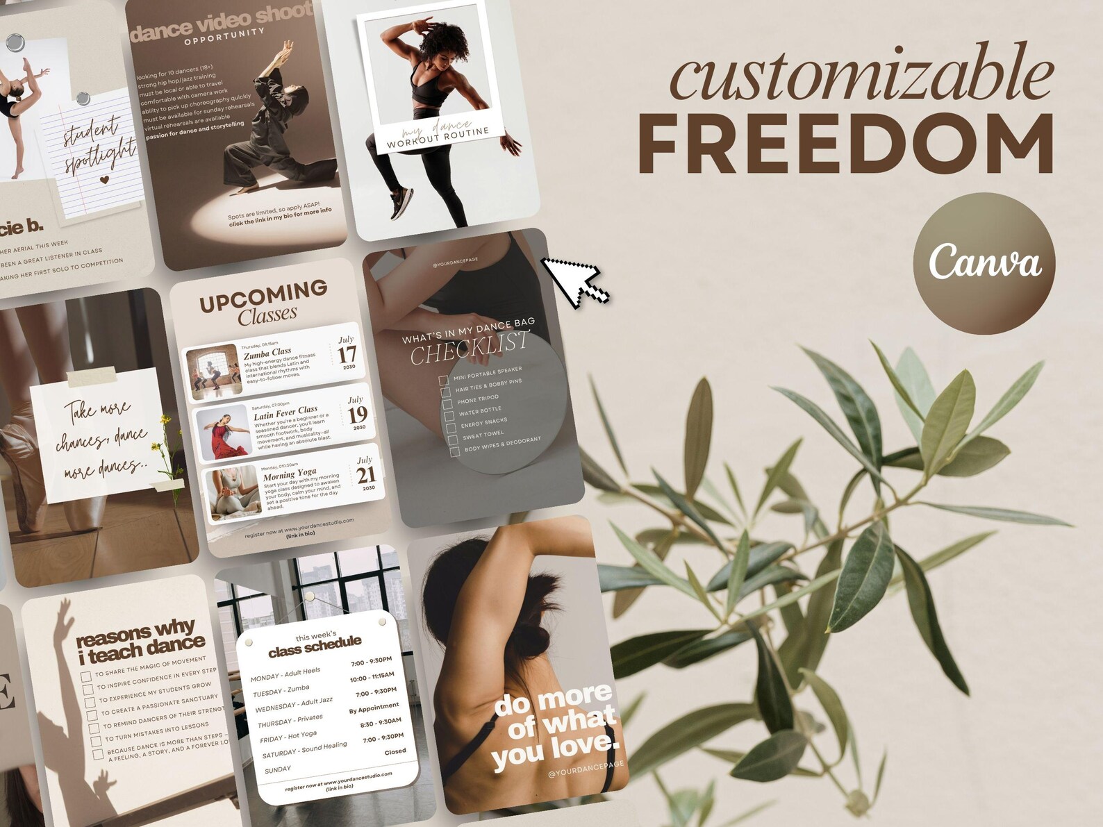 Dance Instagram Posts: Neutral Theme Canva Templates (30 Pages) - Etsy