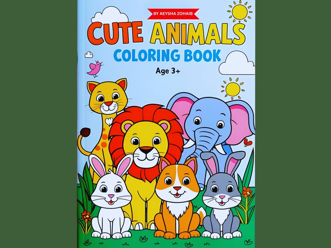 Cute Animals Coloring Book for Kids Ages 3+: Fun and Easy Coloring ...