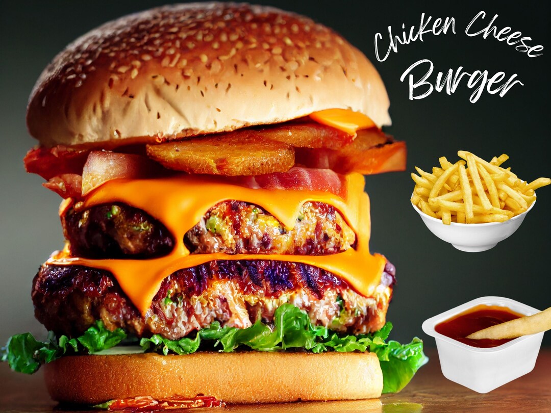 Homemade Chicken Cheese Burger Recipe Juicy & Cheesy Burger - Etsy