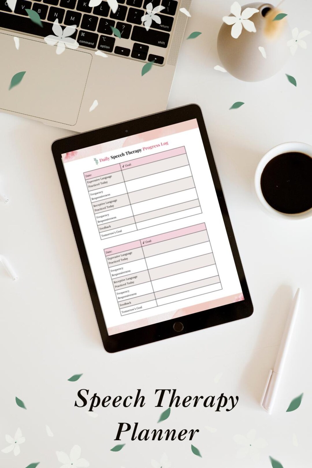 Speech Therapy Journal | Daily Speech Progress Log | Printable Speech ...