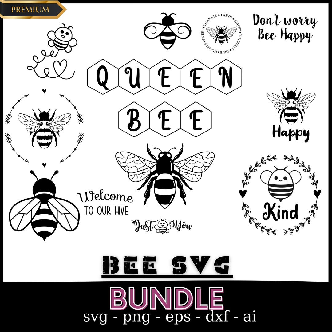 Bee SVG Bundle | Cute & Realistic Bee Clipart | Honeycomb, Bumblebee ...