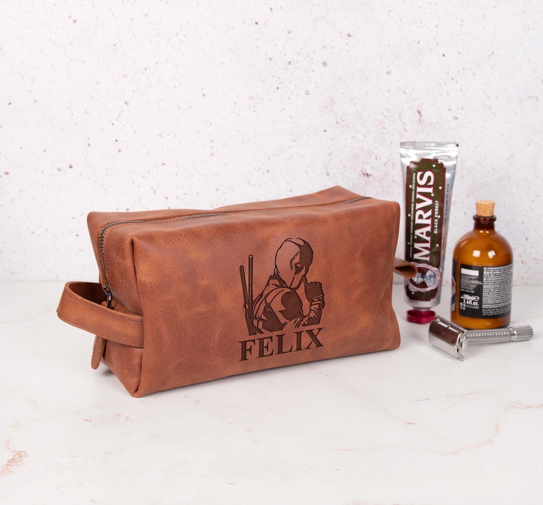 Leather Dopp Kit: Deadpool X-men Comic Design (personalized Options) - Etsy