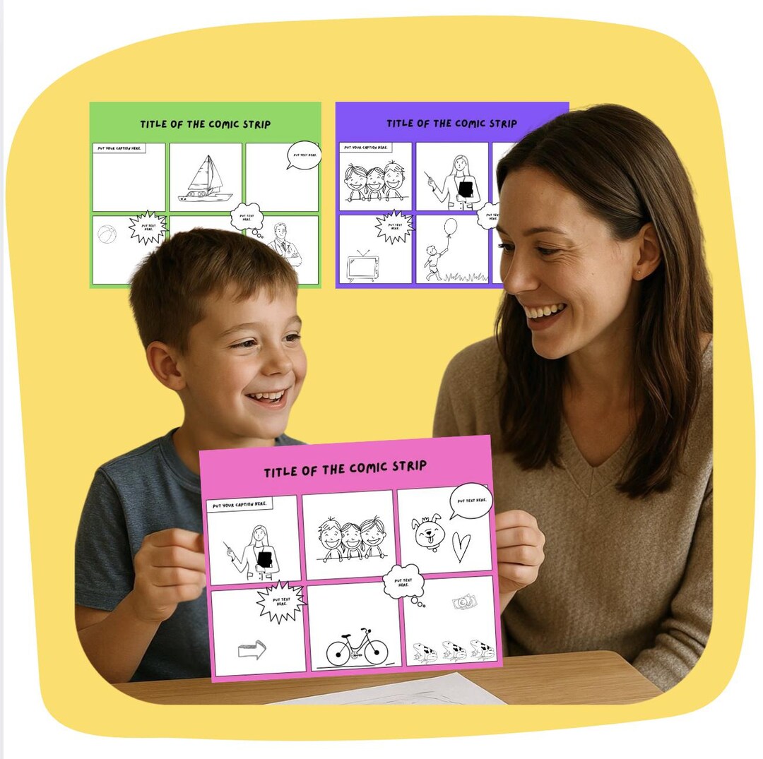 Kids DIY Comic Book Template | Draw & Write Your Own Story (canva ...