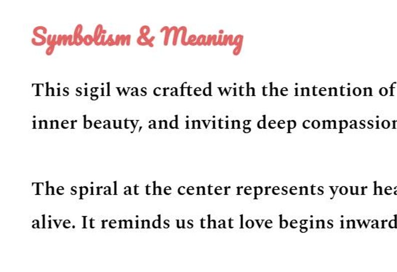 Self-love Sigil With Meaning & Activation Ritual - Etsy