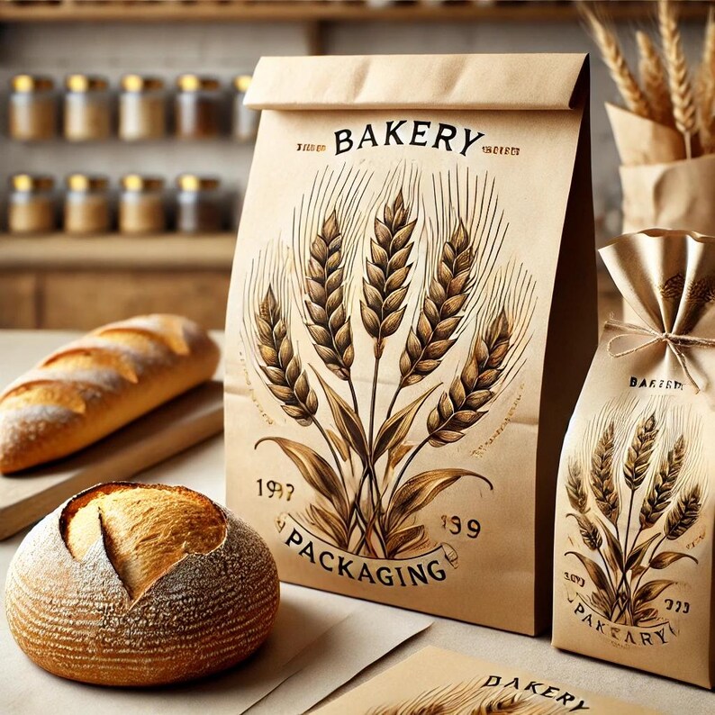 Sheaves of Wheat Illustration Digital Download for Bakery Packaging ...