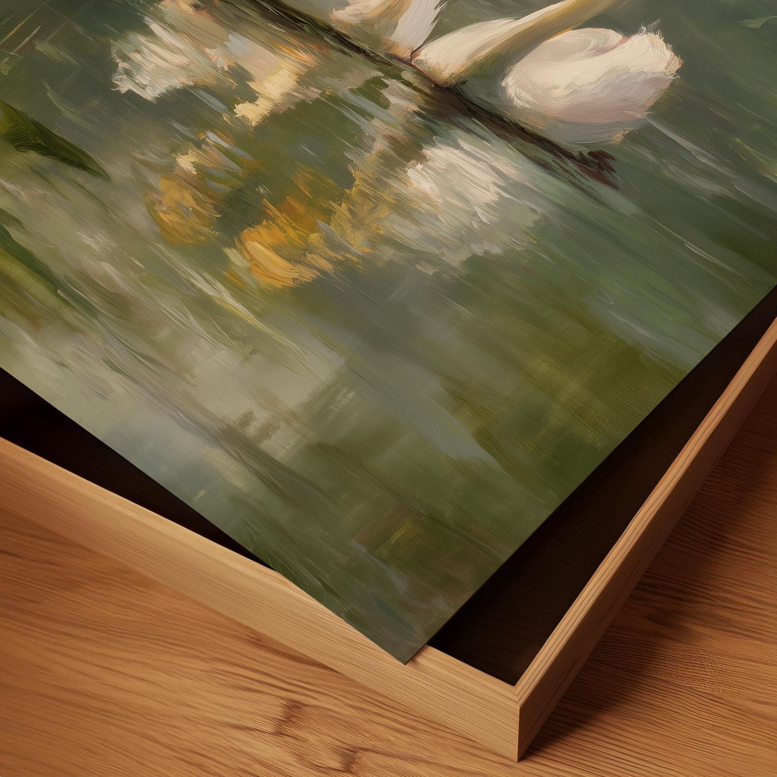 Swan Couple Art Print | Moody Neutral Wall Decor | Soft Pink Farmhouse ...