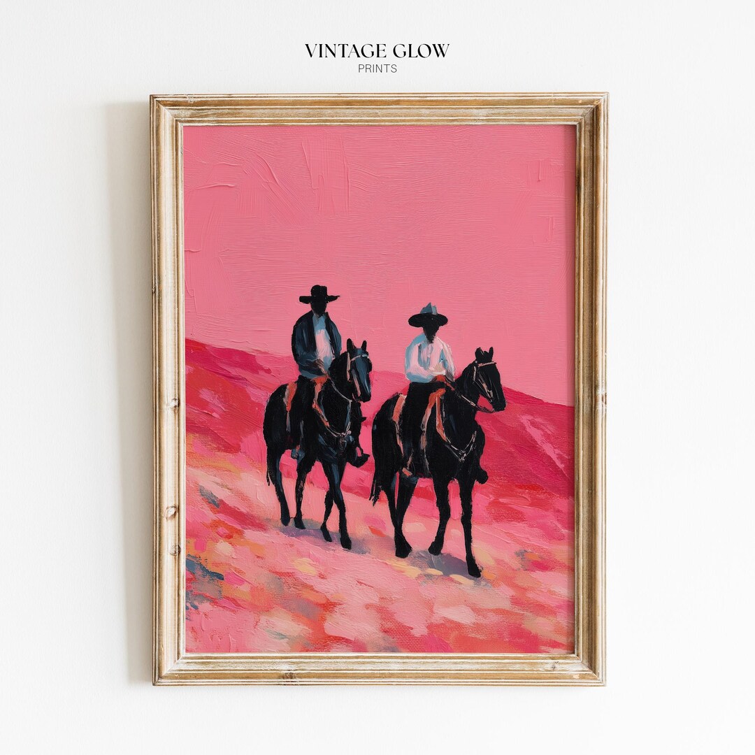 Colorful Southwestern Cowboys Print | Modern Abstract Western Horse ...
