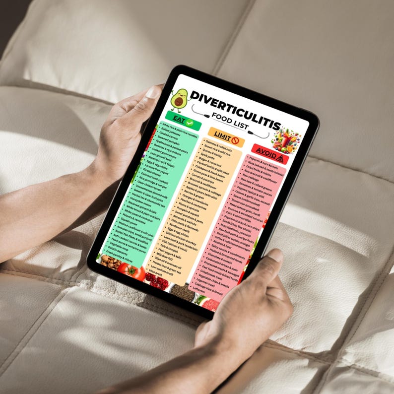 Diverticulitis Food List Printable, Low Fiber & Digestive Relief, Eat ...