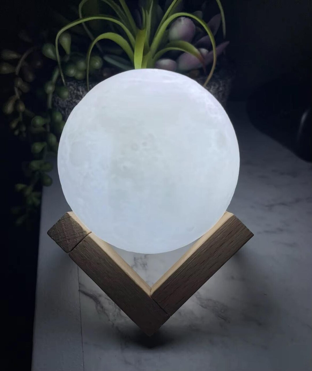 3D Printed Moon & Star Lamp – Colorful Touch Night Light, Rechargeable ...