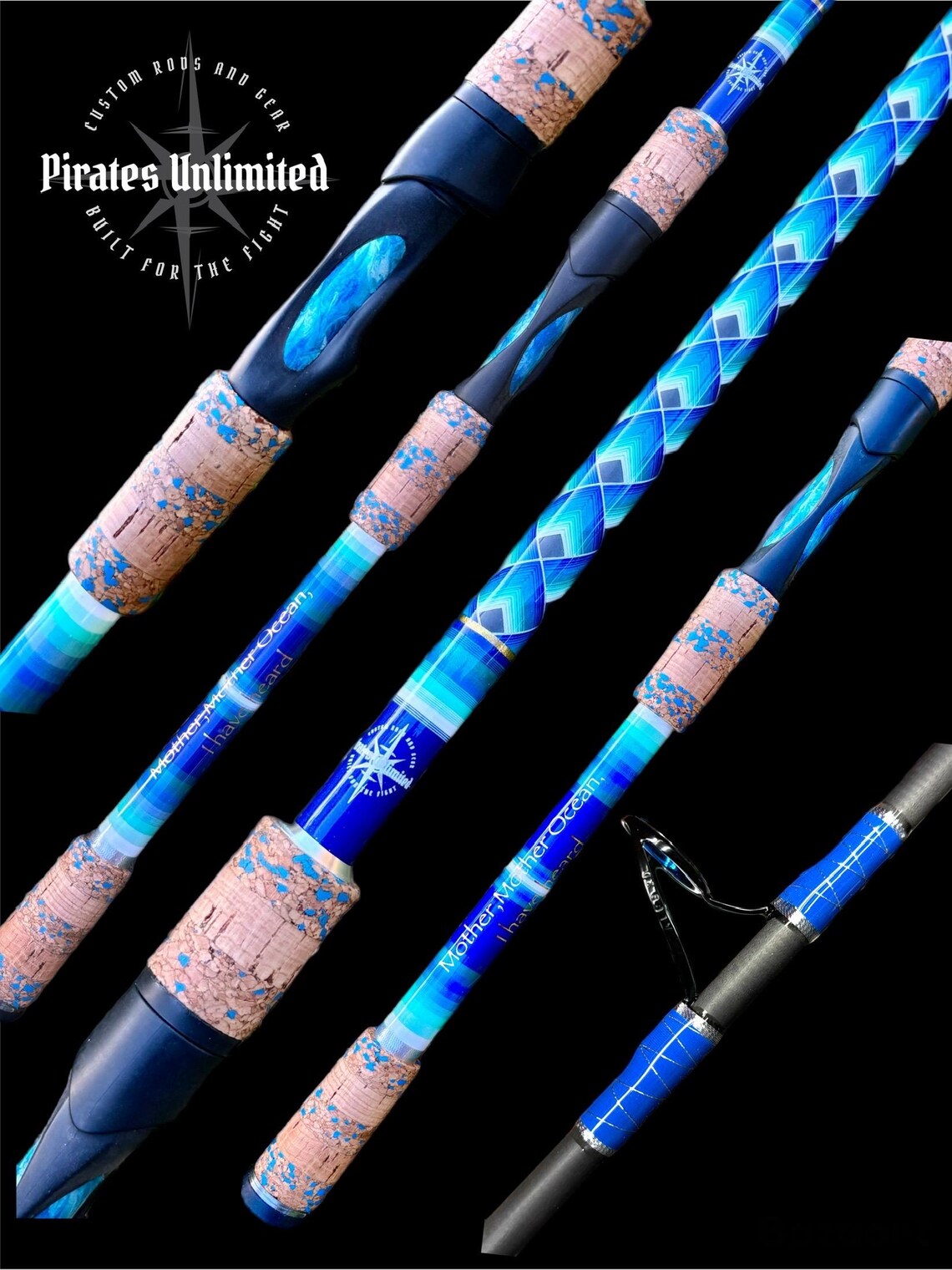 Mother Ocean-7’ Custom Fishing Rod 12-20lbs Spinning or Baitcasting - Etsy