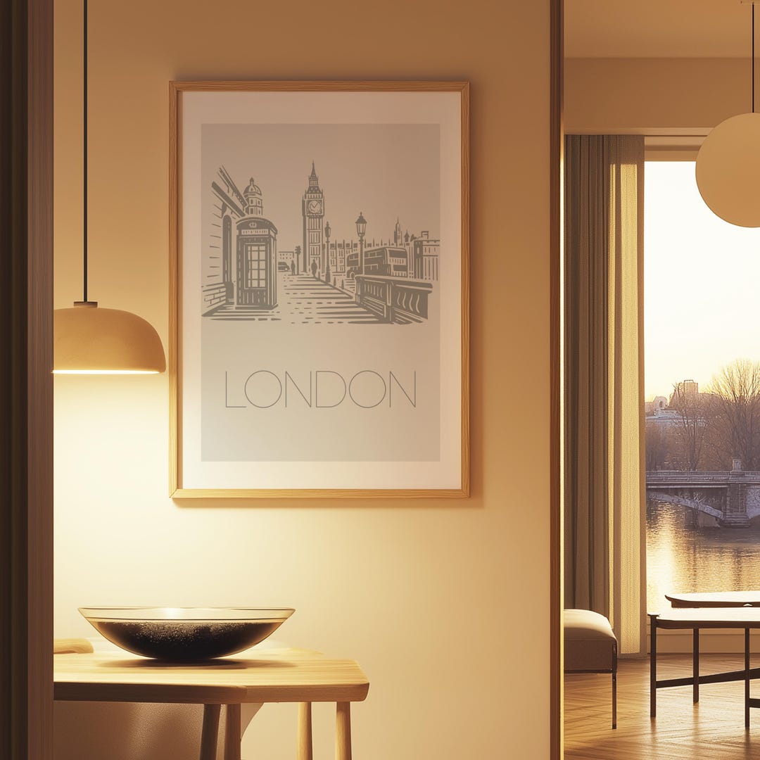 Big Ben & Telephone Box Digital Poster | London Wall Art - Etsy