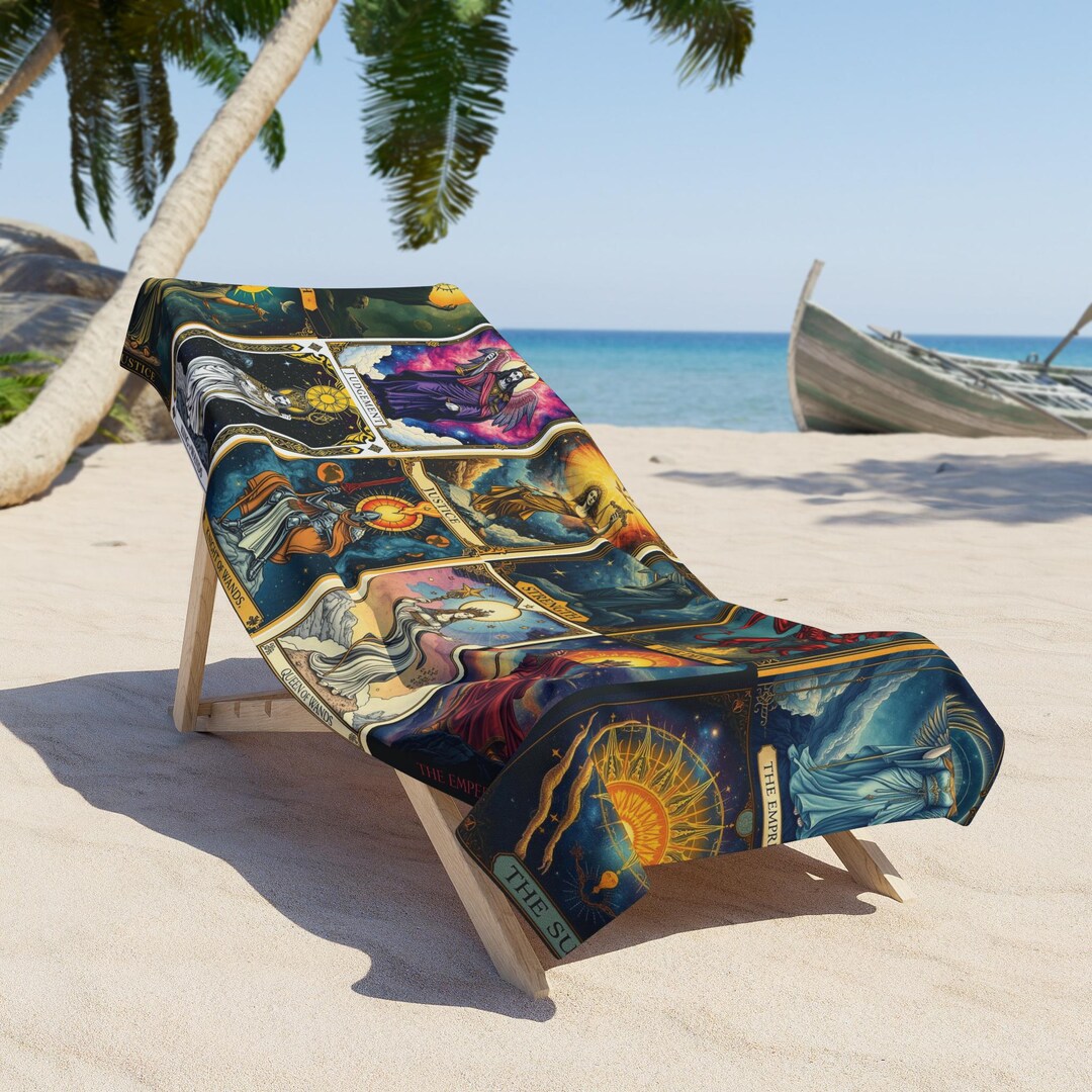 Tarot Card Beach Towel, Mystical Beach Blanket, Boho Towel, Gift for ...