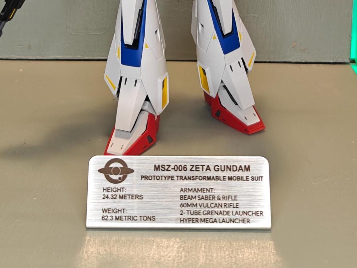 Zeta Gundam Display Plaque Gunpla *model Not Included - Etsy