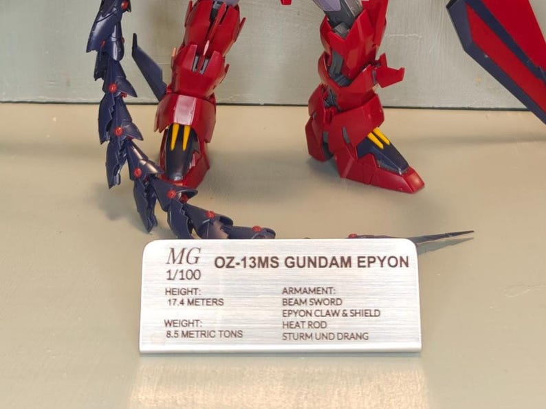 Gundam Epyon Display Plaque Gunpla *model Not Included - Etsy