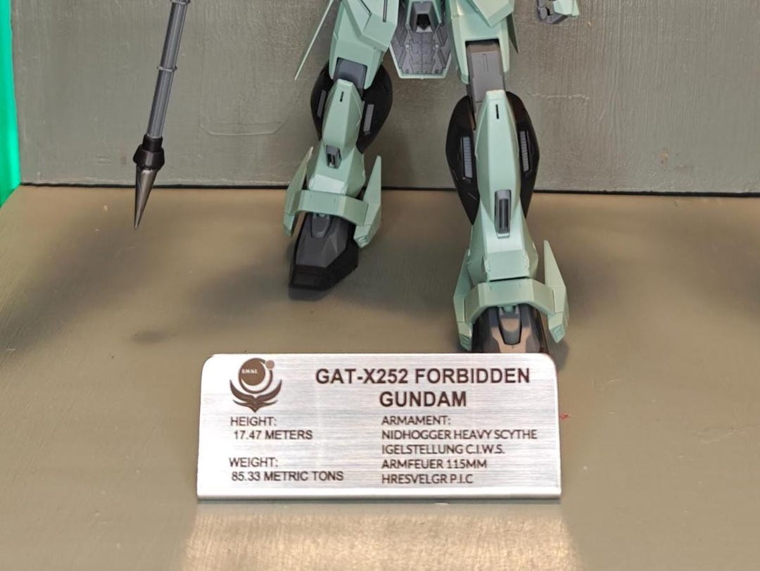 Forbidden Gundam Display Plaque Gunpla *model Not Included - Etsy