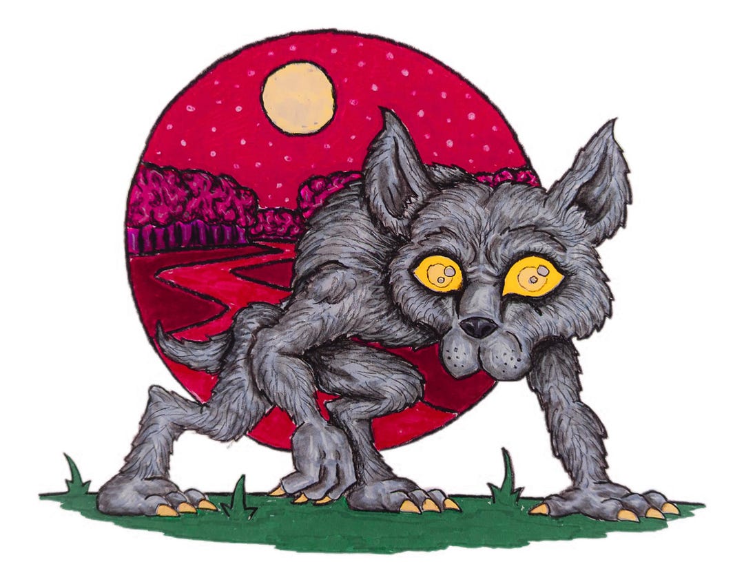 The Beast of Bray Road- Cute Critter Cryptid Prints - Etsy