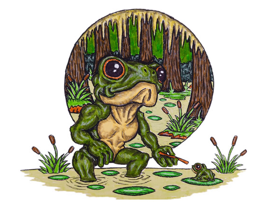 The Loveland Frogman- Cute Critter Cryptid Prints - Etsy