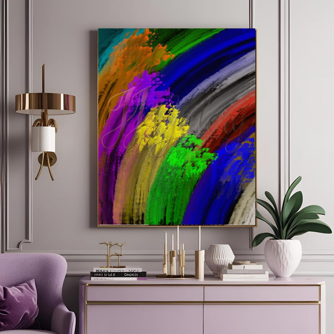 Rainbow of Emotions – Colorful Abstract Painting With Bold Texture ...