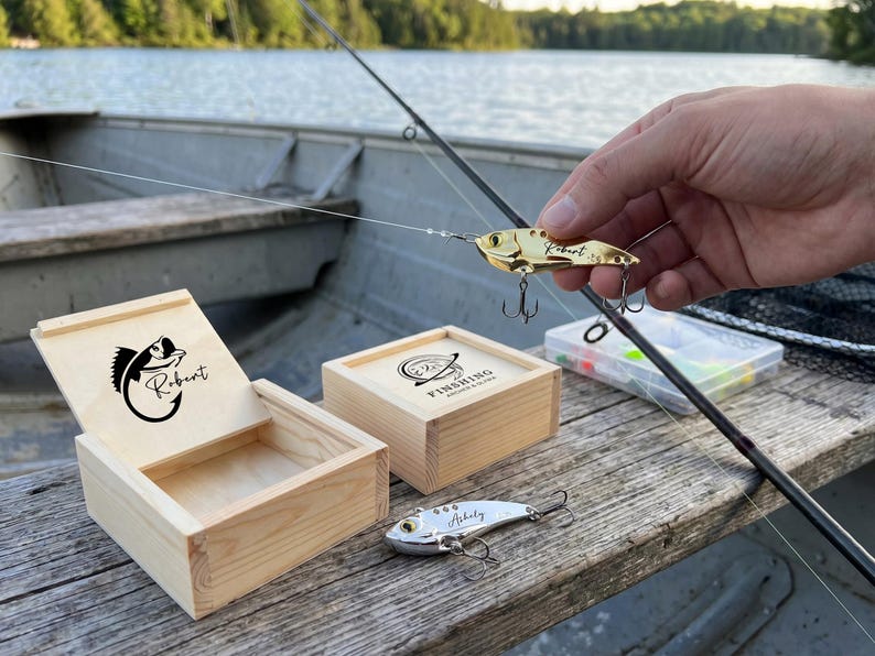 Personalized Fishing Lure – Custom Engraved Metal Lure With Sharp Hooks ...