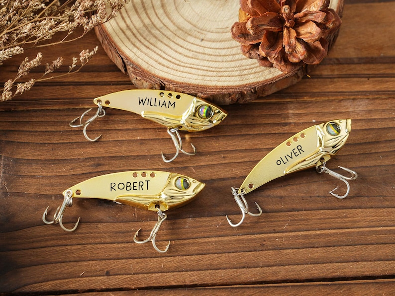 Personalized Fishing Lure – Custom Engraved Metal Lure With Sharp Hooks ...