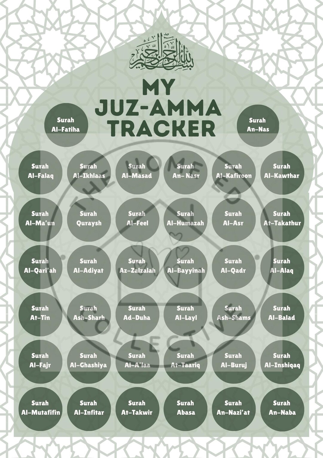 My Juz Amma Tracker (green) - Etsy