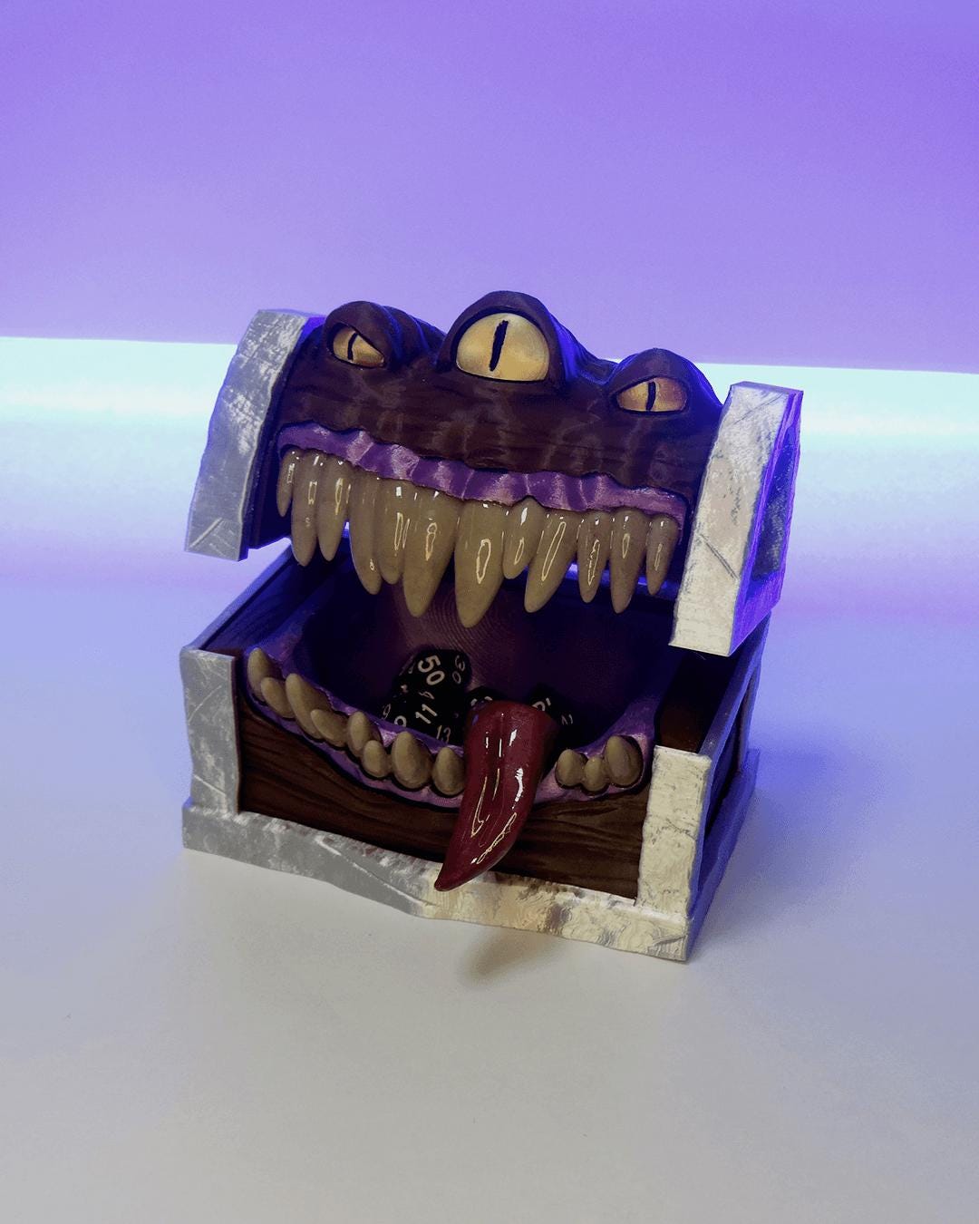 Mimic Dice Chest With Lid for DND and Tabletop Games, Fantasy Monster ...