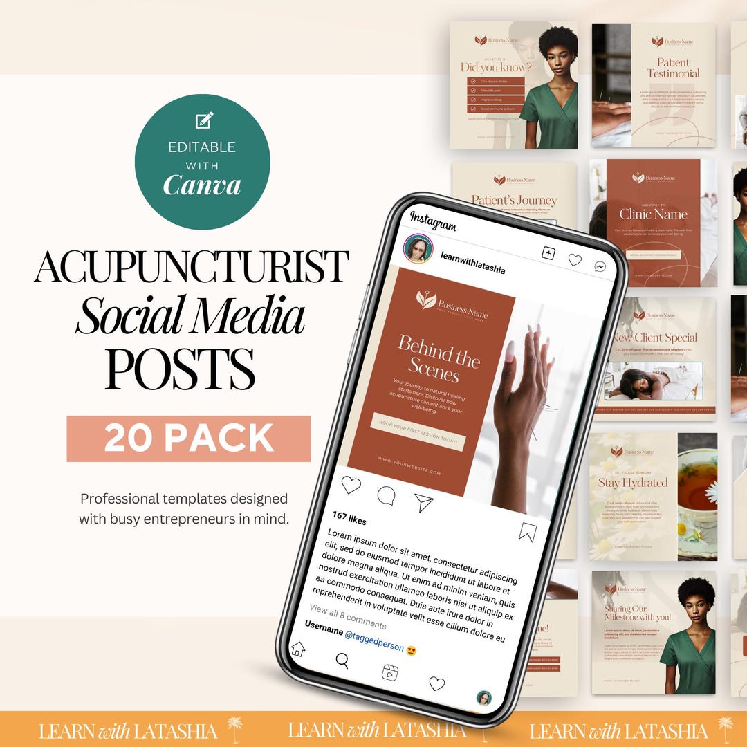 Acupuncture Social Media Templates, Instagram Posts for African ...