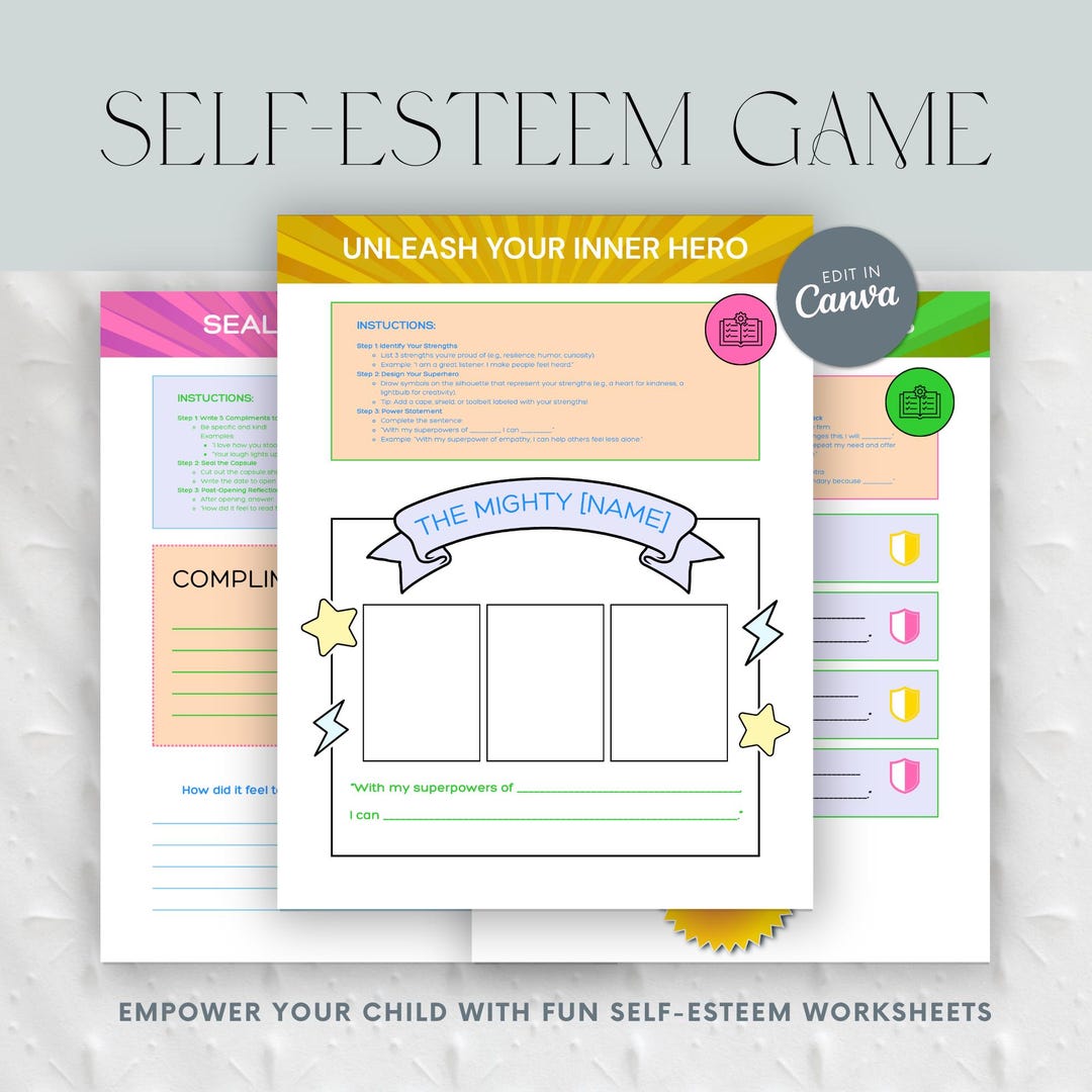 Self-esteem Worksheets for Kids | Confidence Building Activities ...