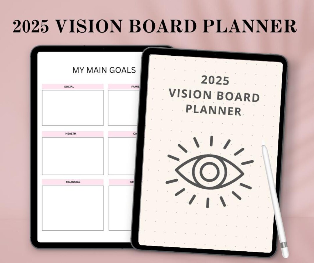 2025 Vision Board Planner, Editable Canva Template for KDP, Goal ...