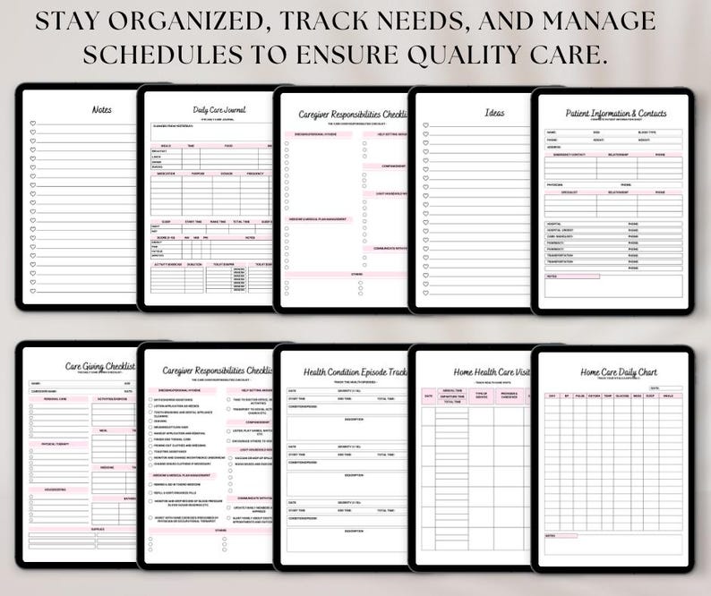 Caregiving Binder Printable Care Plan Checklist Planner Family ...