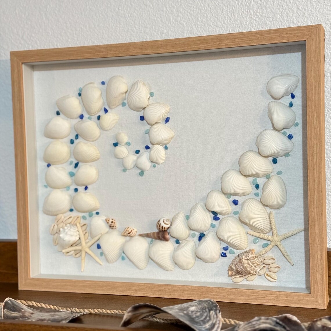 Rip Curl | Ocean Wave | Seashells | Beach Art | Mosaic Art | Wall Art ...