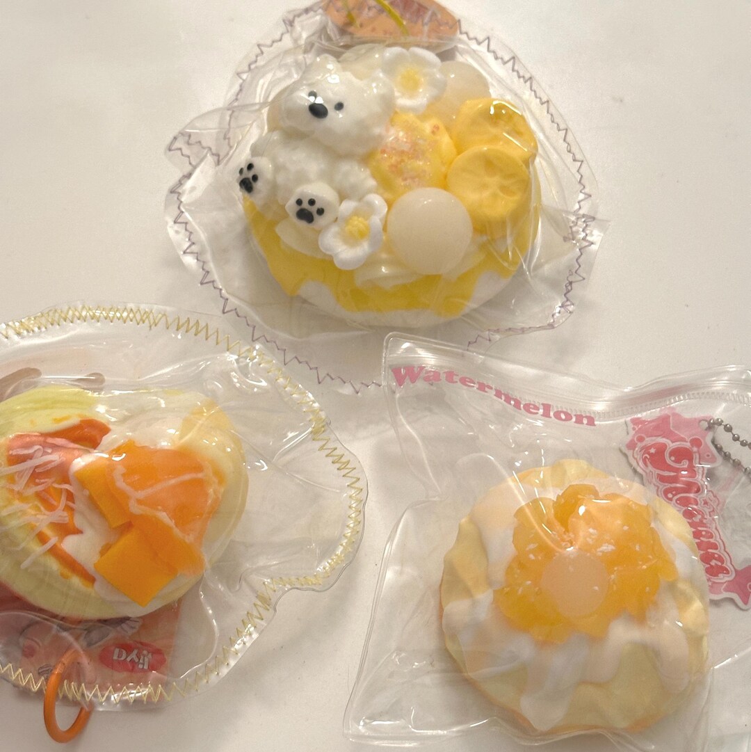 Mango Fruit Squishy Toy Stress Ball, Cake Pudding Waffle Tapa Squishy ...