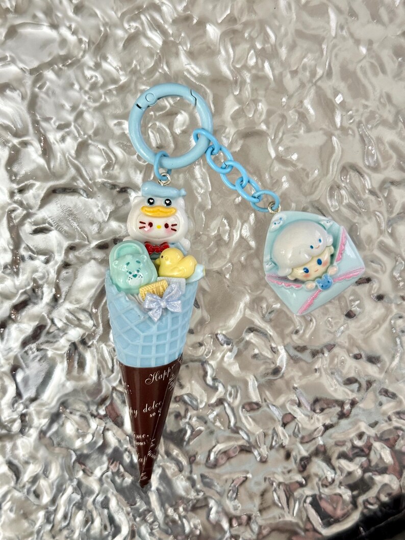 Hello Kitty Ice Cream Resin Keychains, Cute Sanrio Handmade Bag Phone ...