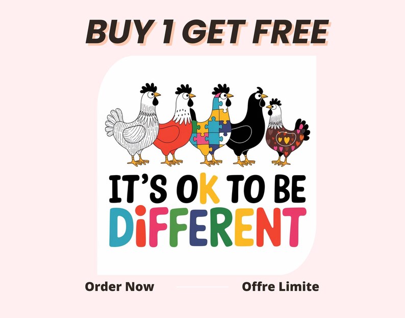 It’s OK to Be Different PNG, Autism Awareness Chicken Sublimation ...
