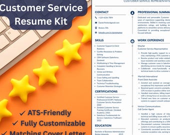 Customer Service Resume Template - ATS Friendly - Etsy