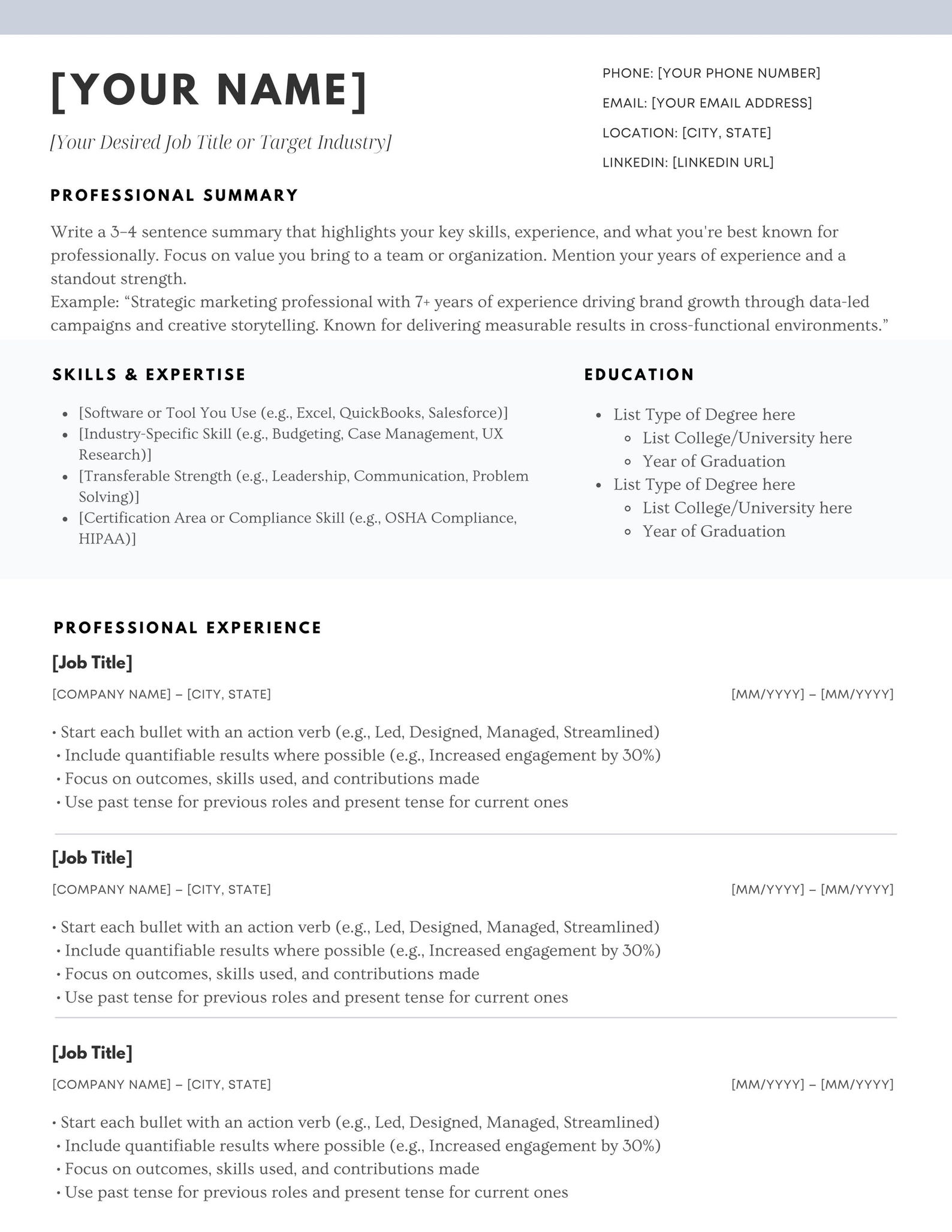 Canva Resume Template Bundle: Modern, Ats-friendly, Editable (digital ...